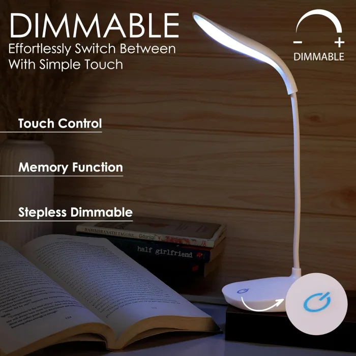 Home Care : Dimmable LED Desk Lamp, Touch Control, Portable - Mithila Craft